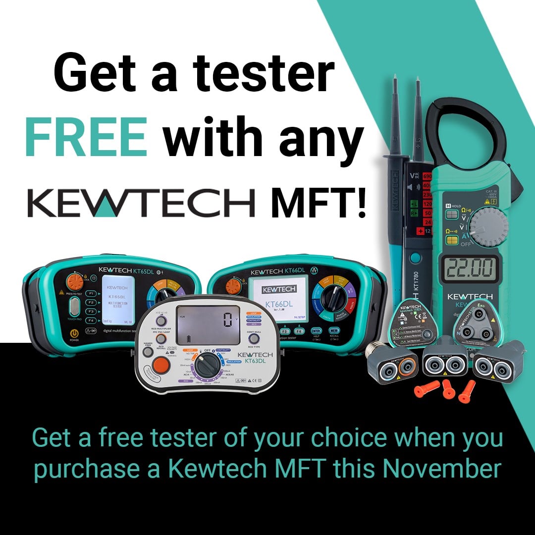 Get a tester FREE with any Kewtech MFT. - Kewtech